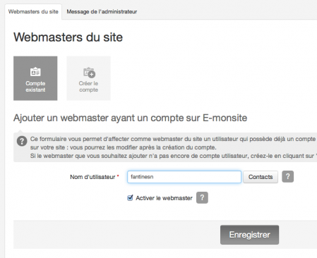 Comment ajouter un webmaster pour gérer son site