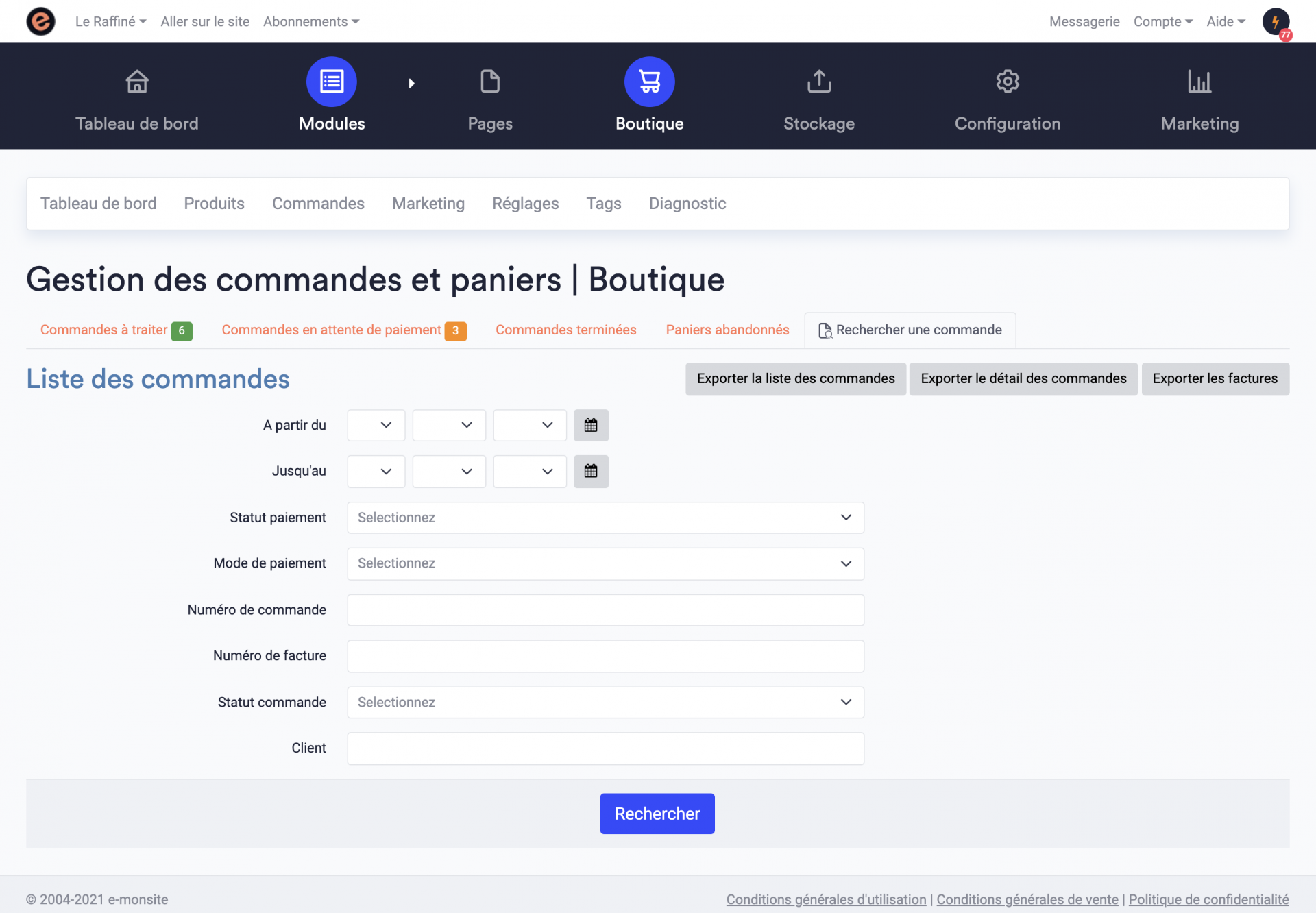 Gérer les commandes de sa boutique en ligne
