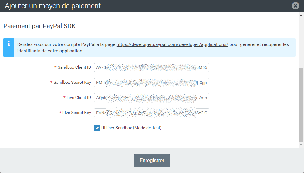 Configurer le mode de paiement PayPal sur sa boutique