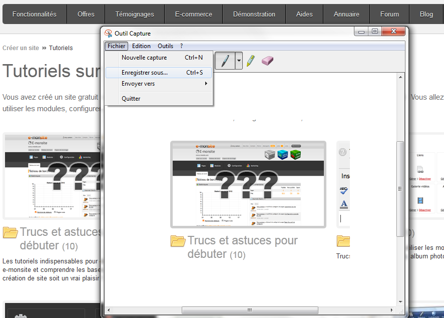 Faire une capture d'écran